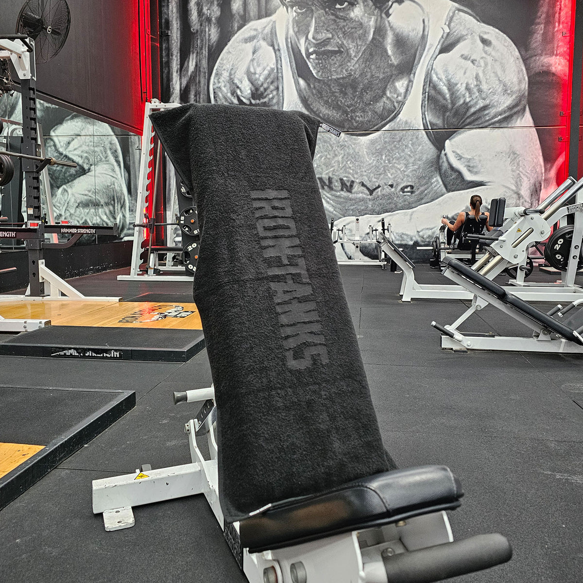 Pro Gym Towel Black Cotton Workout Training Antibacterial Sweat