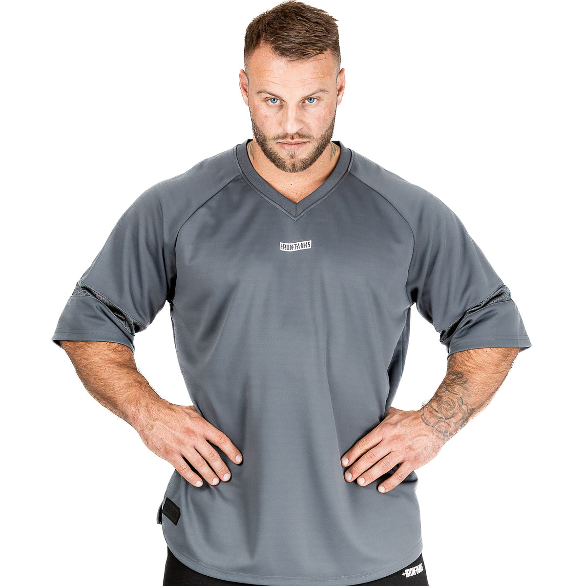 Heavy Hauler Jersey III - Grey | Gridiron Bodybuilding Gym Shirt – Iron ...