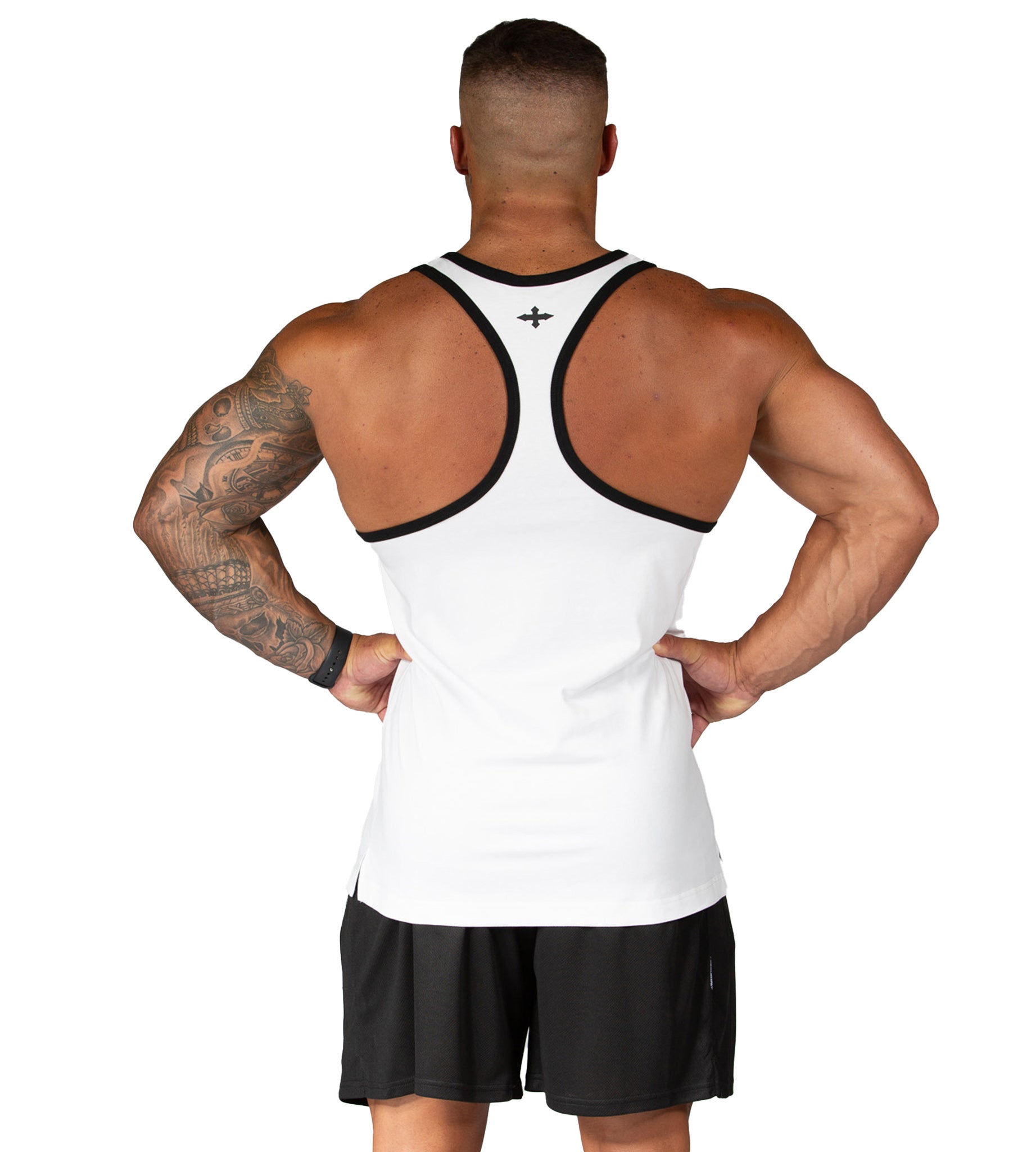 Heritage Gym Singlet - White Retro Bodybuilding Stringer Vest Tank Top ...