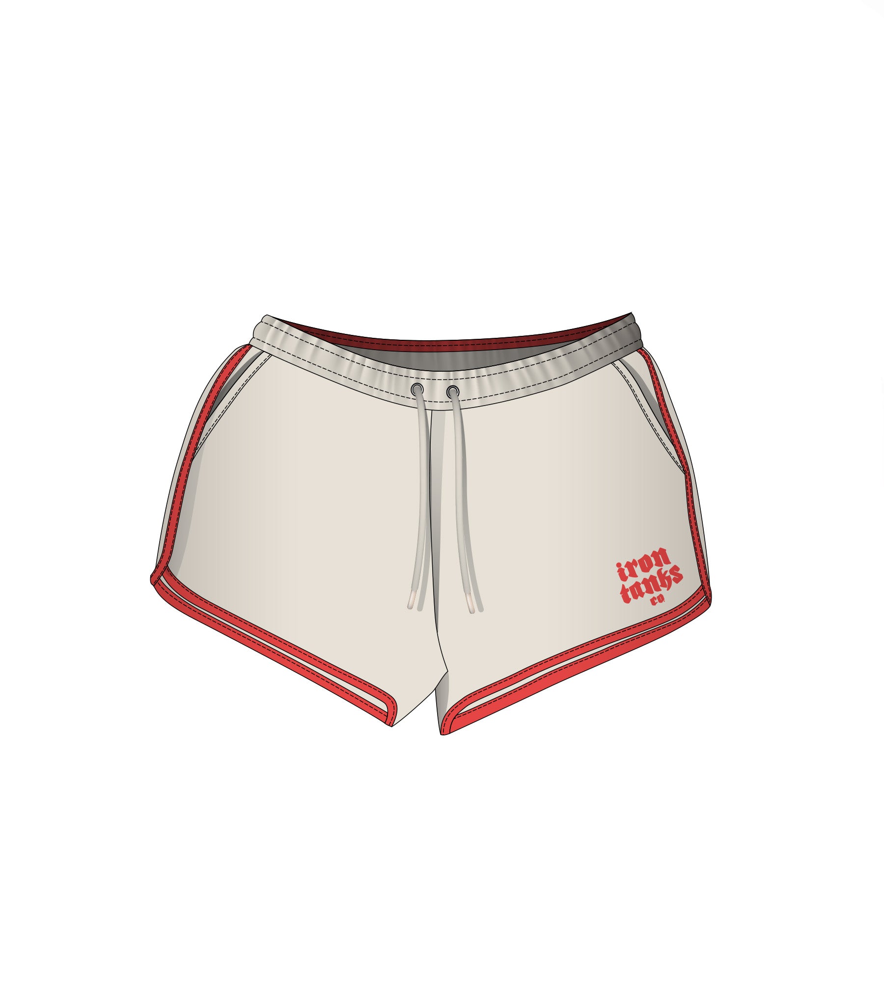Muscle Gym Shorts | Old School Bodybuilding Beige Training Iron Tanks