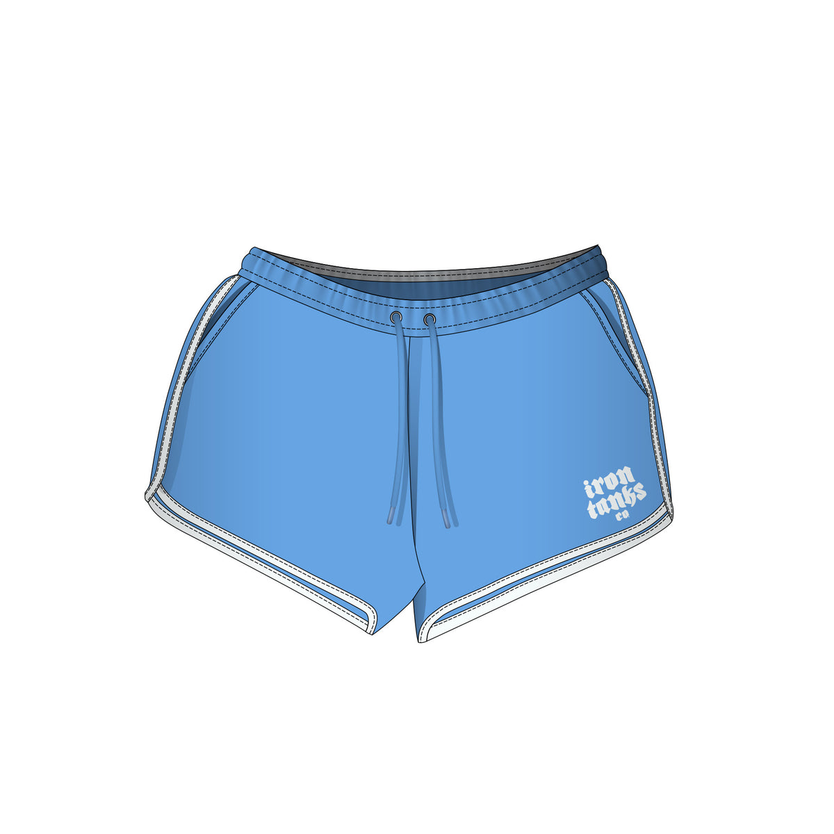 Muscle Gym Shorts | Retro Bodybuilding Blue Workout | Iron Tanks