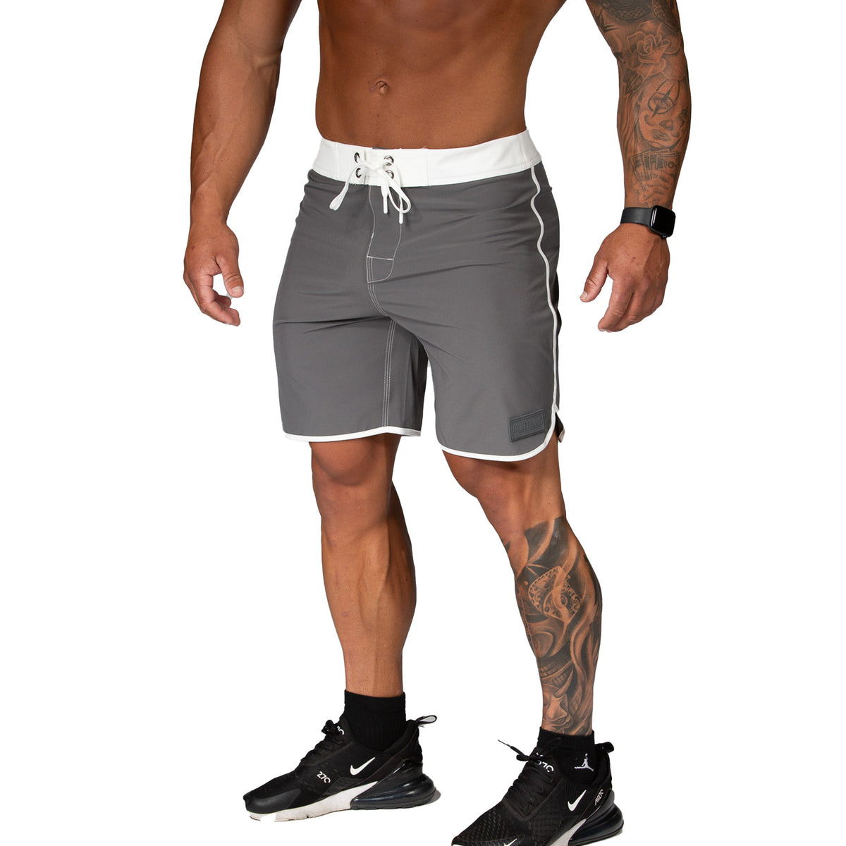 Physique Shorts - Grey and White | Bodybuilding Competition Stage IFBB ...