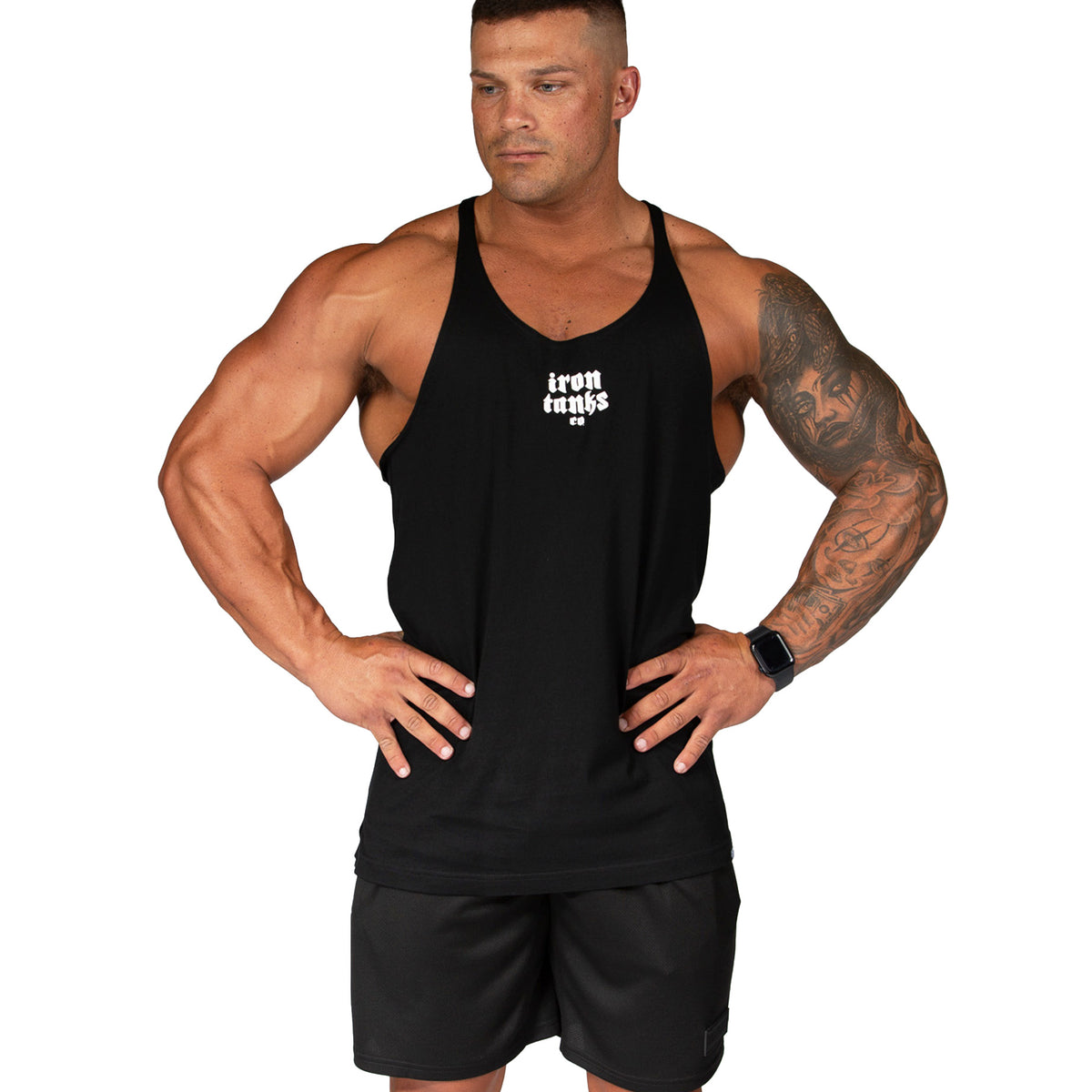 Pumping Iron Stringer Bodybuilding Gym Singlet | Mens Black Vest Shirt ...