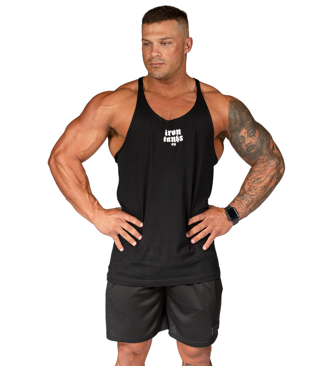 Pumping Iron Stringer Bodybuilding Gym Singlet | Mens Black Vest Shirt ...