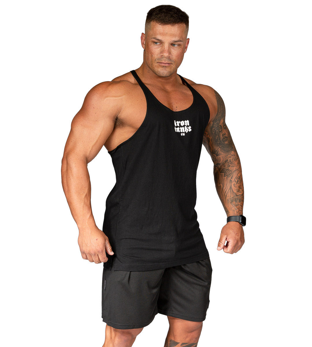 Pumping Iron Stringer Bodybuilding Gym Singlet | Mens Black Vest Shirt ...