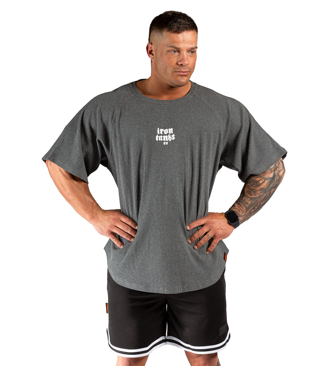 Rambo Rag Top - Charcoal | Classic Bodybuilding Pump Cover Iron Tanks