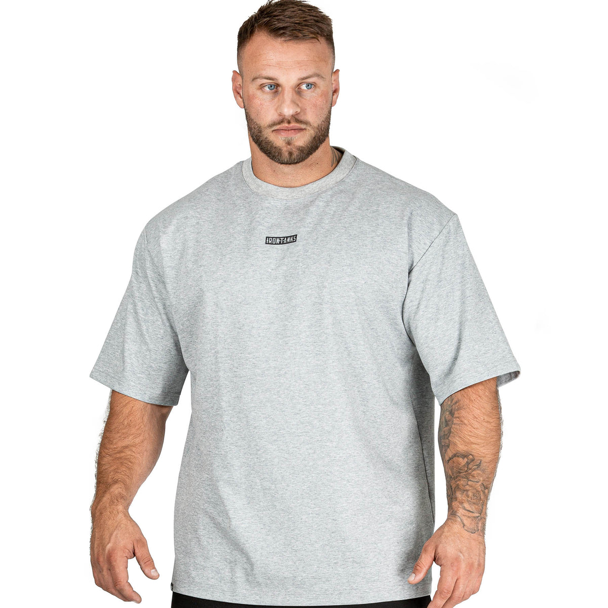 Heavy Hauler Tee - Marle Grey | Oversized Gym Bodybuilding T-Shirt Top ...