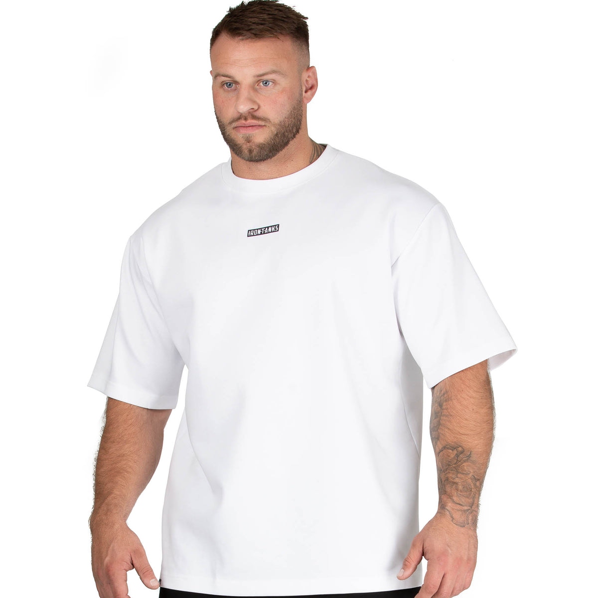 Heavy Hauler Tee - White | Oversized Gym Bodybuilding T-Shirt Top ...