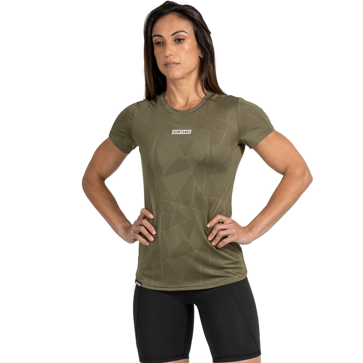 Sabre Gym Tee - Army Green | Women's Workout Training T-Shirt Top ...