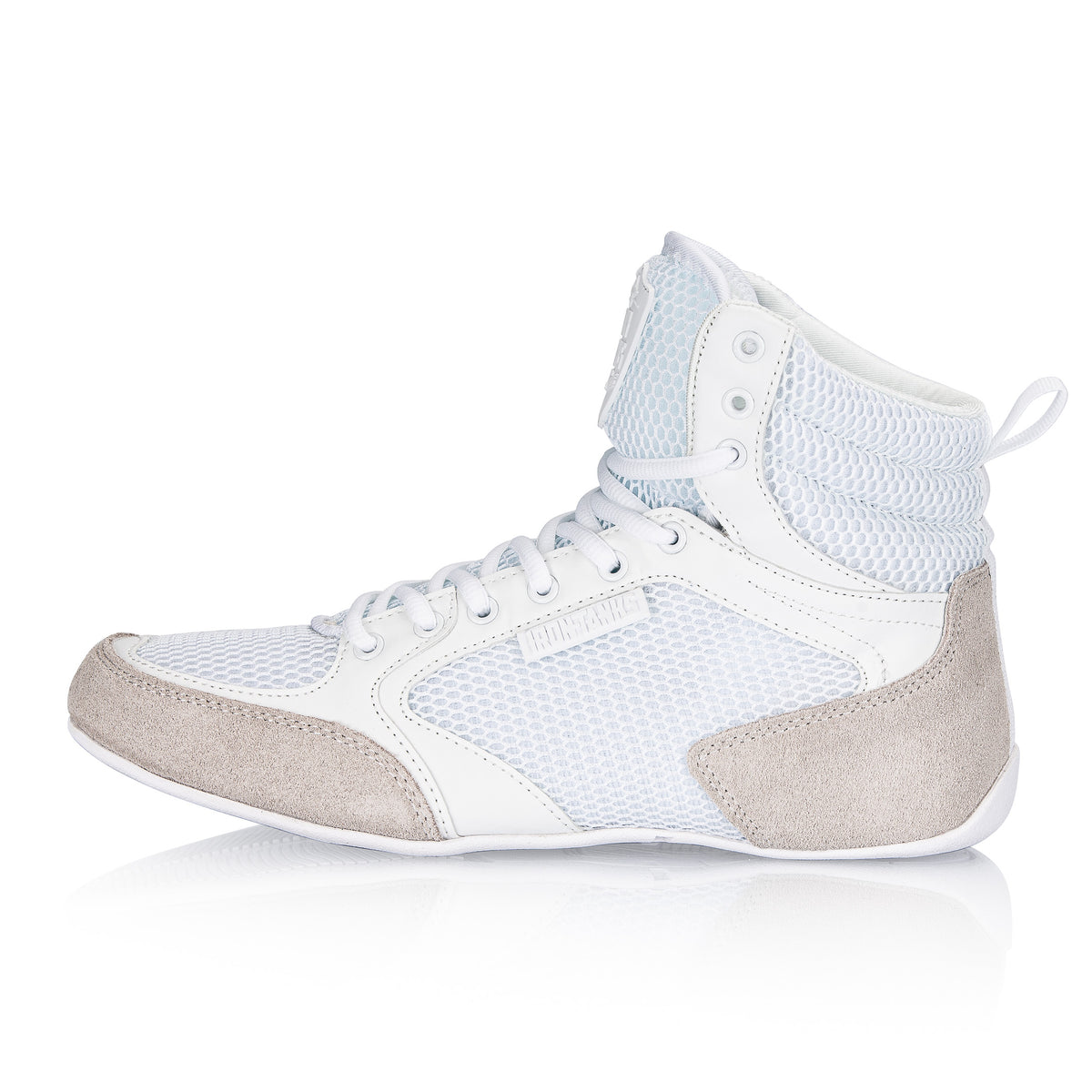 Titan III Gym Shoes White | Deadlift Bodybuilding Flat Iron Tanks