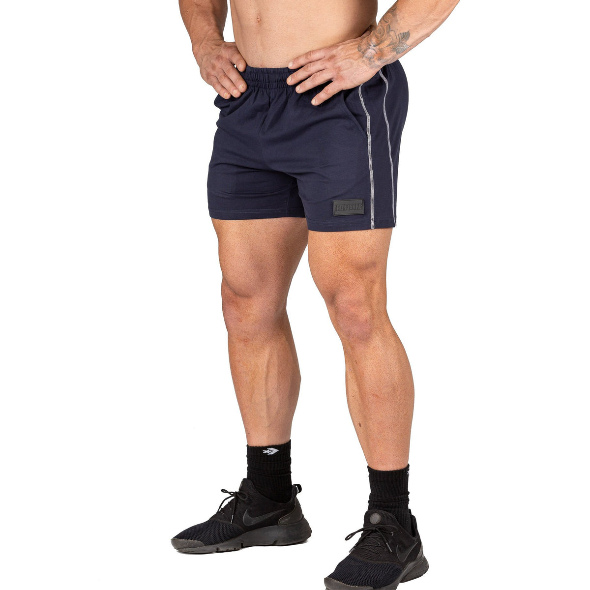 Men's Gym Shorts Blue Bodybuilding Training Workout | Iron Tanks